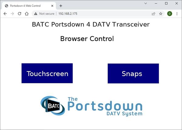Portsdown 4 Web Control - BATC Wiki